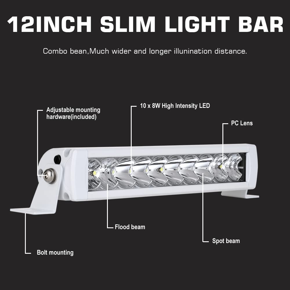 Waterproof Marine Light Bar BIGLIONX 22-Inch Waterproof LED Boat Light ...