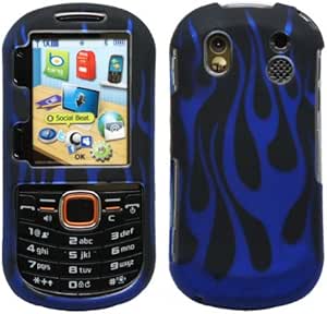 Amazon.com: Black Blue Flame Design Snap on Rubberized Hard Plastic ...