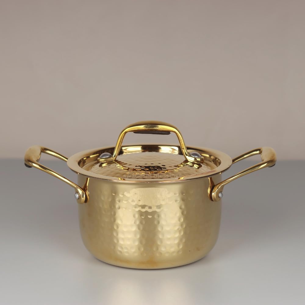 Amazon.com: Swadeshi Blessings Exclusive Range Brass Pot for Cooking ...