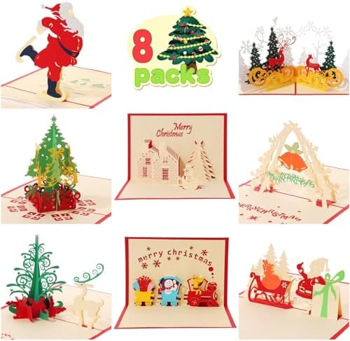 Amazon.com : Crush Partner Pop-Up Christmas Cards - 3D Merry Christmas ...