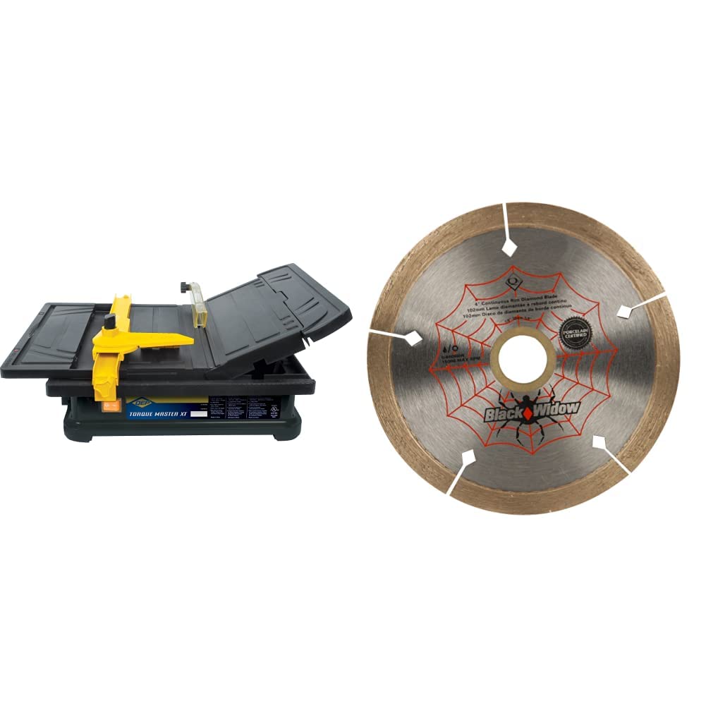 QEP 3/5 HP Torque Master Tile Saw + Black Widow Diamond Blade
