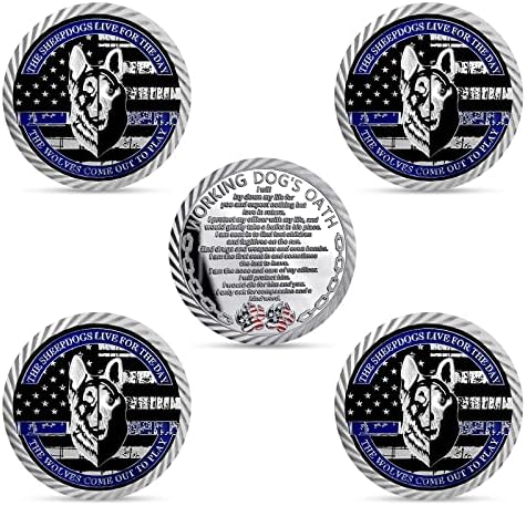 Amazon.com : 5 Pcs K9 Police Dog Challenge Coin Working Dog's Oath Law ...
