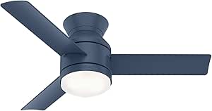 Hunter Dublin Low Profile Indoor Ceiling Fan with LED Light and Remote ...