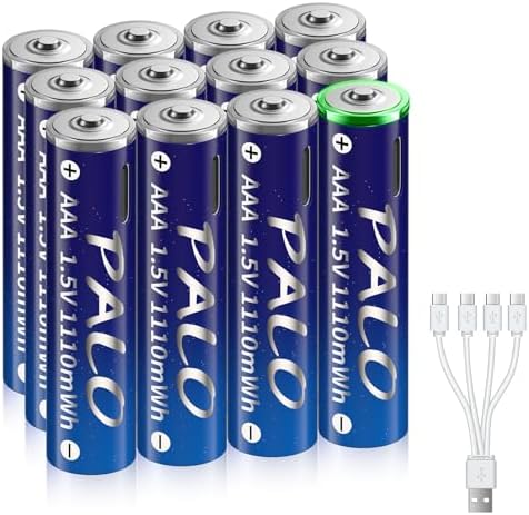 4 Pack Rechargeable AA USB Batteries 3600mWh Lithium Li-ion 1.5V ...