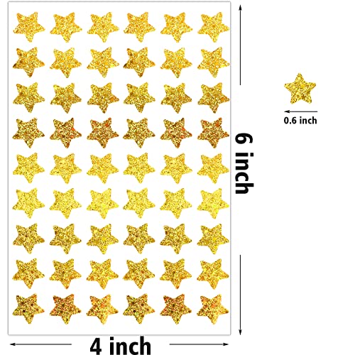 Snapklik.com : 1620 Holographic Foil Small Gold Star Stickers For Kids ...
