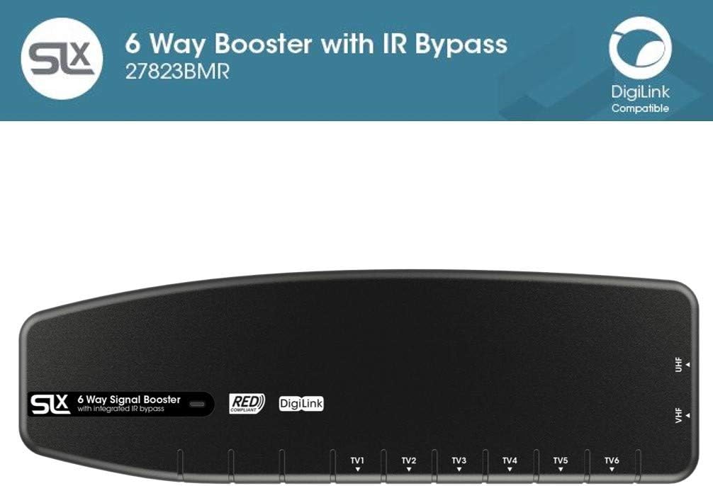 SLx 6 Way Signal Booster with IR Bypass – Black & CDL Micro Male Coax ...