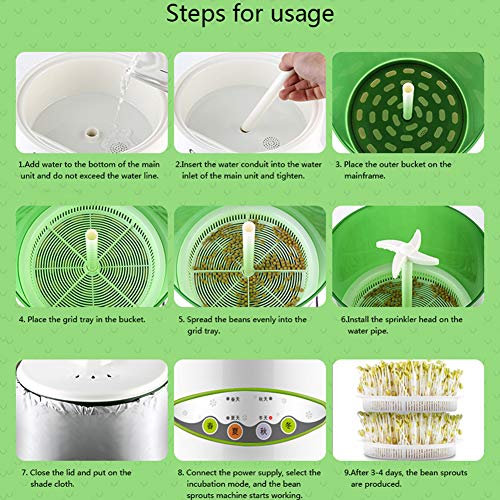 CHENG Plant Germination Kits, Electric Sprout Bud Machine Intelligent Thermostat Vegetable Green ...