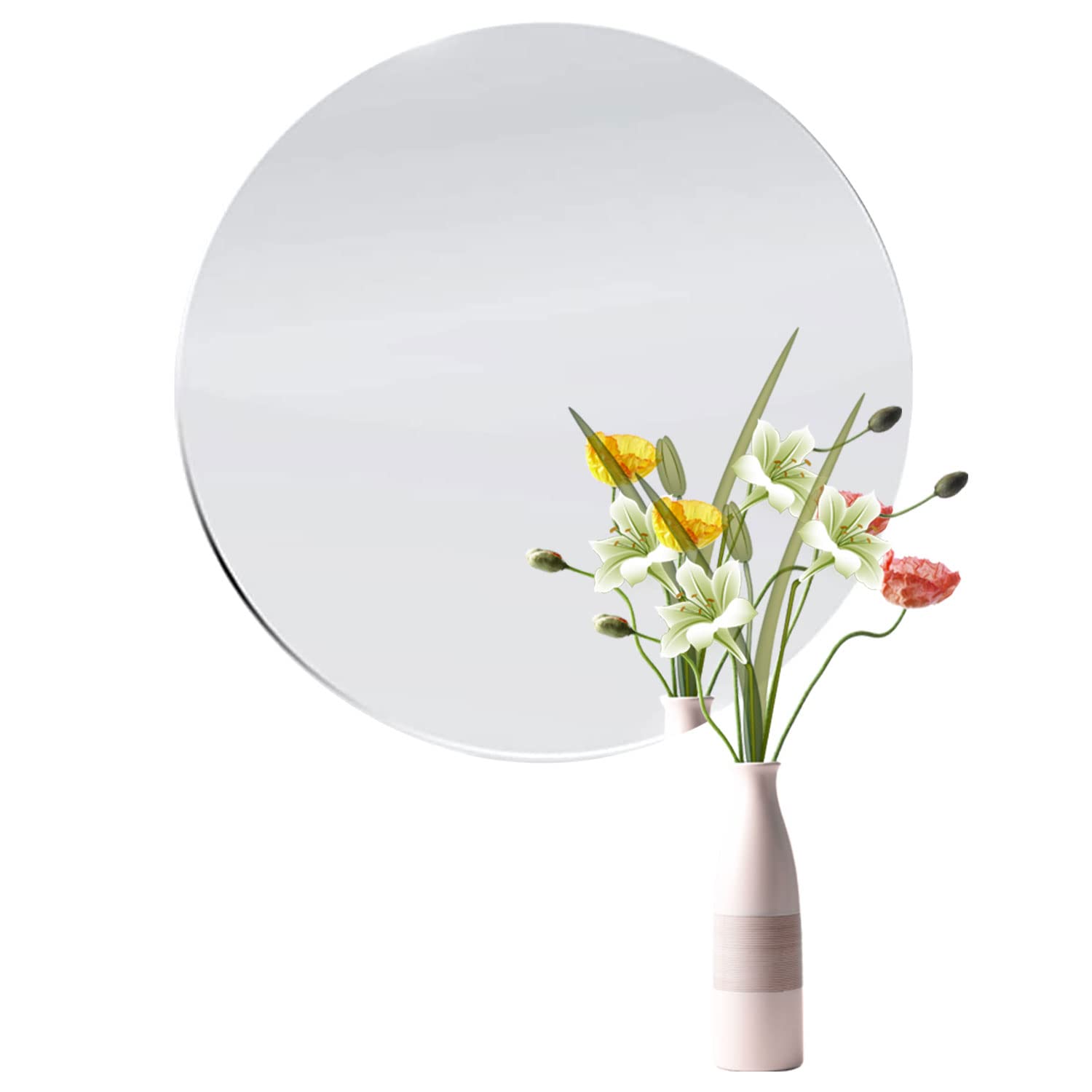 Amazon.com: DARENYI 12 inch Glass Round Mirror, Frameless Wall Mounted ...