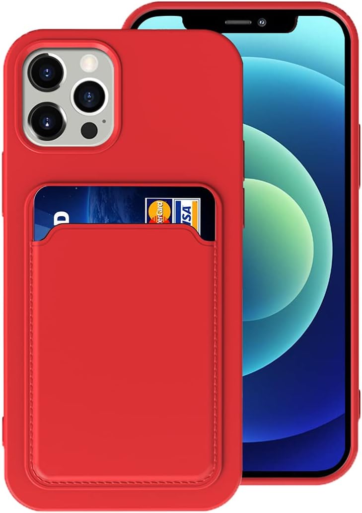 Amazon.com: Silicone Card Case Compatible with iPhone 12/iPhone 12 Pro ...
