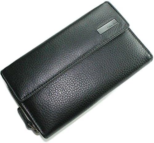 Amazon | CALVIN KLEIN カルバンクライン 三つ折り ラウンドファスナー 財布 本革 黒/10012445 [並行輸入品] | 財布