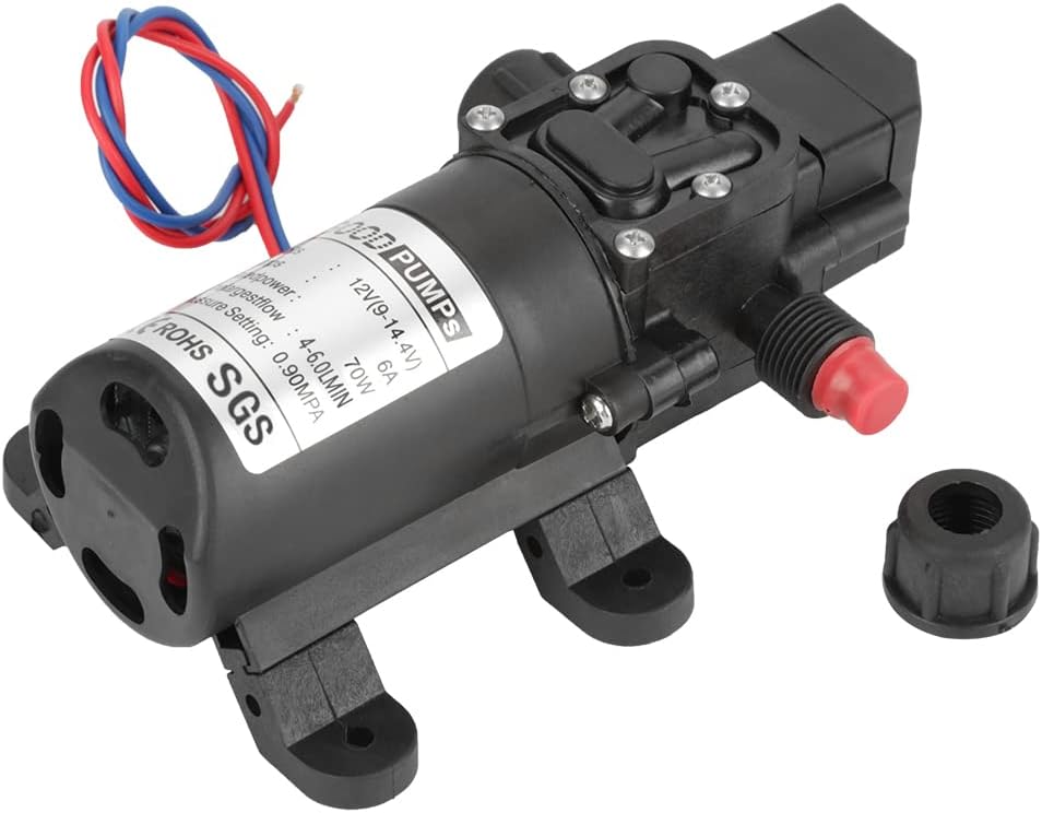12 Volt Diaphragm Pump 70W Self Priming Pump 12V DC Fresh Water Pump ...