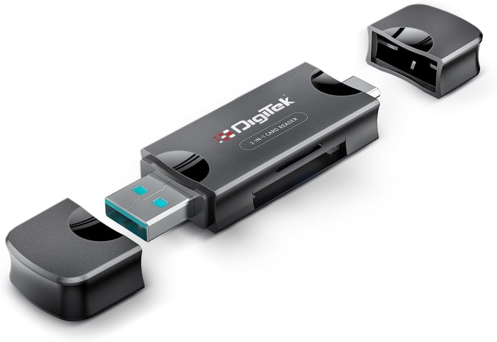 Digitek (DCR-007) USB-A 3.0 & Type C High-Speed Multi-Card Reader ...