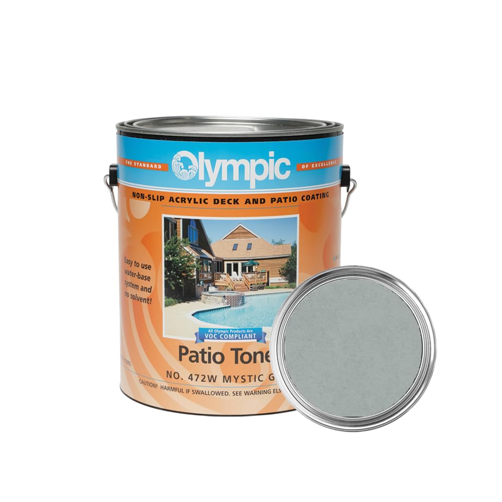 Amazon.com: Olympic Patio Tones - Mystic Gray - 1 Gallon - Non-slip ...