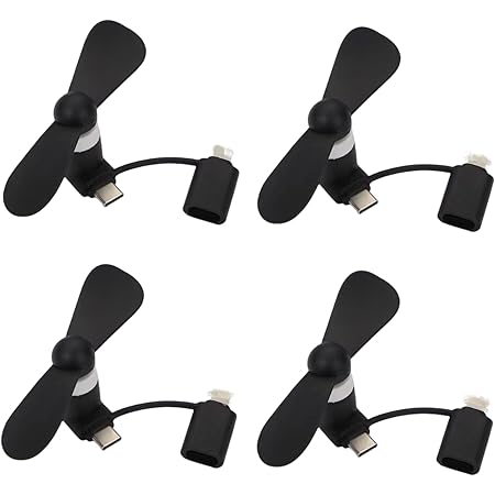 Amazon.com: YUNLOVXEE Cell Phone Fan for iPhone Type C - 4 Pack 2-in-1 ...