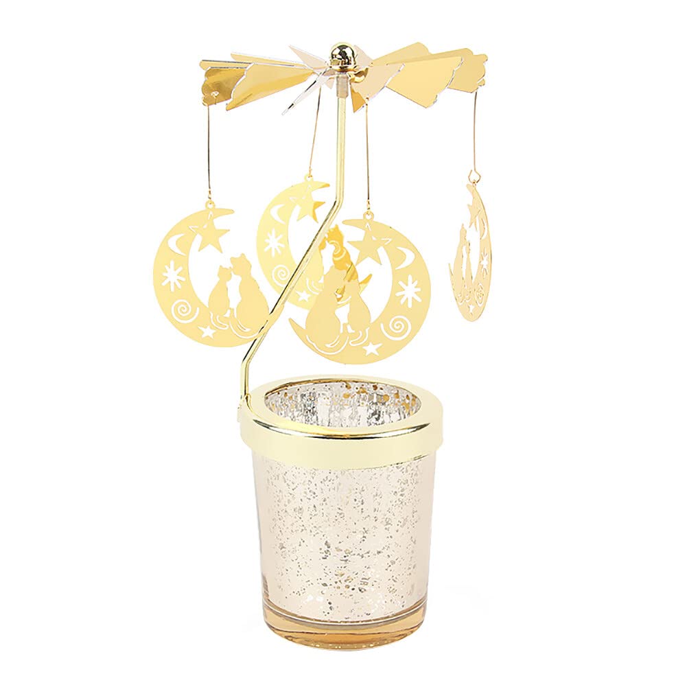 Rotary Tea Light Carousel Angel Spinning Candle Holders, Metal Tea ...