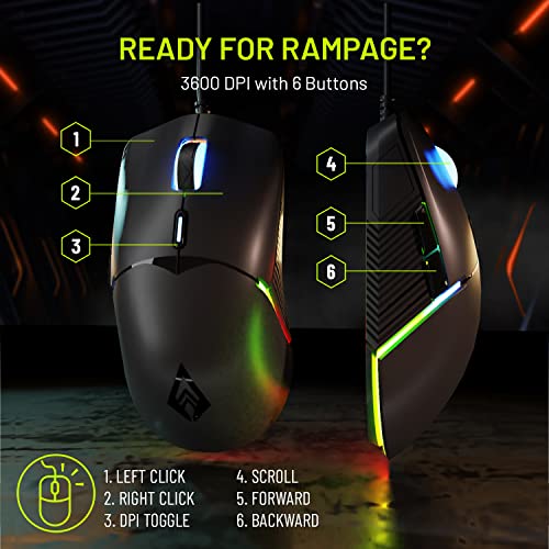 Archer Tech Lab Recurve 100 Ultra Light 69G Wired Gaming Mouse with ...