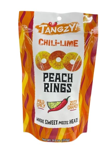 Amazon.com : Candy Shop Chamoy Peach Rings, Sweet and Spicy Gummy Candy ...
