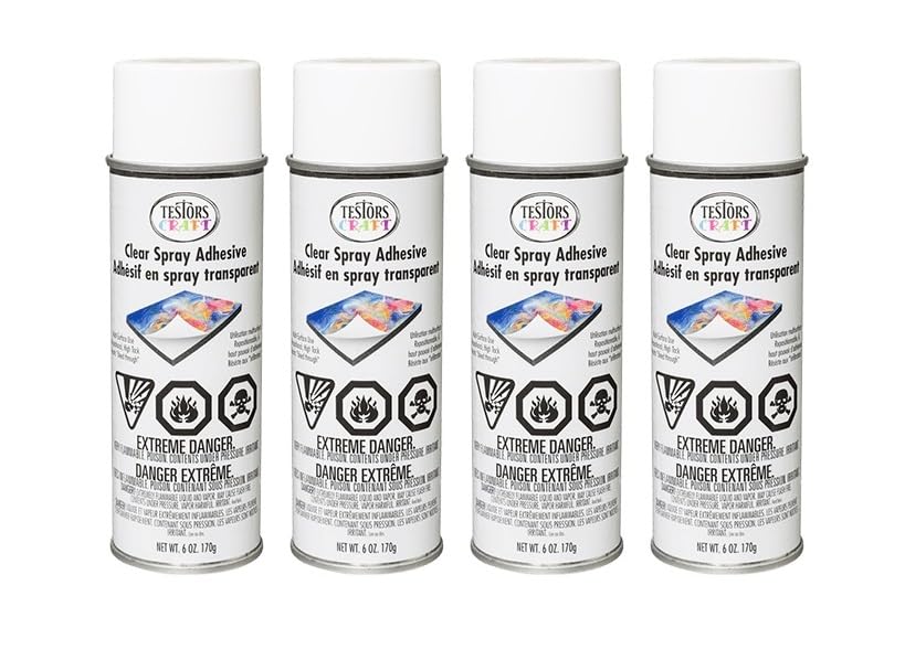 Amazon.com: Testors Craft Clear Spray Adhesive, 6 Oz, Pack of 4 : Arts ...