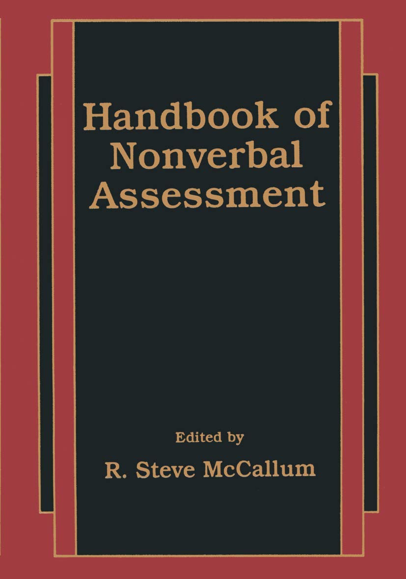 Amazon.com: Handbook of Nonverbal Assessment: 9781461349457: McCallum ...