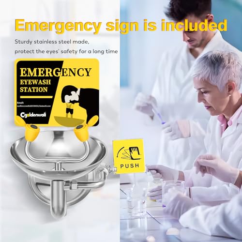 Snapklik.com : CGOLDENWALL Eye Wash Station Wall Mount Eyewash Station ...