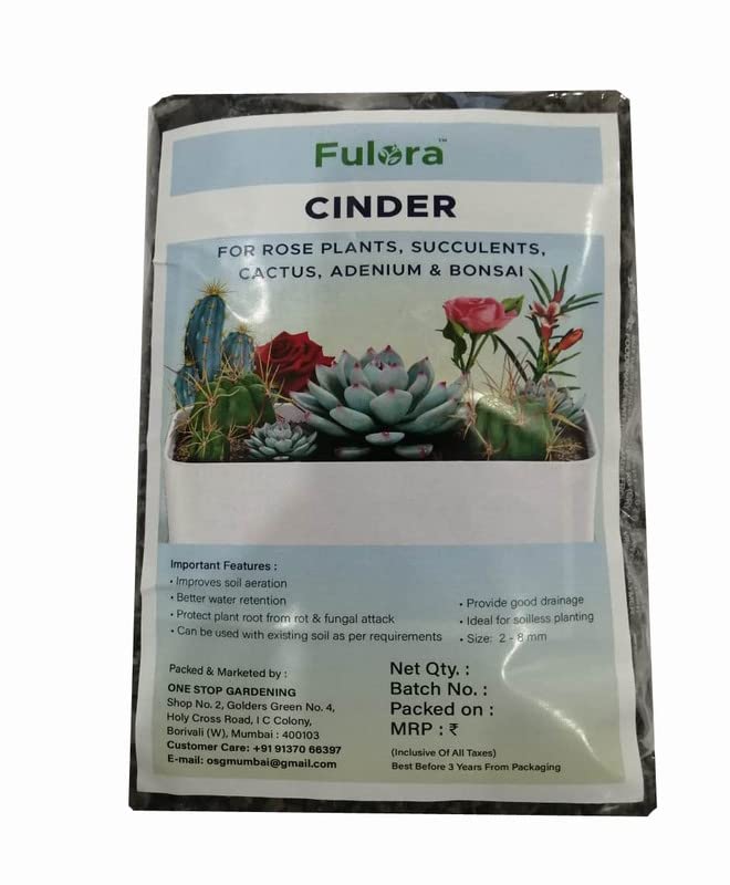 Fulora Cinder (2-8 mm, Washed) for Rose Plants, Succulents, Cactus ...
