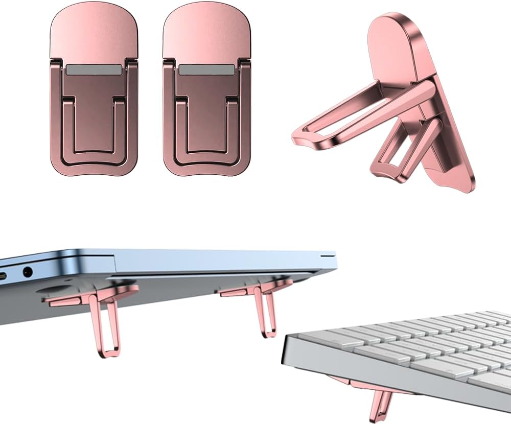 PONICOR 2PCS Zinc Alloy Mini Foldable Laptop Stand, Portable Computer ...
