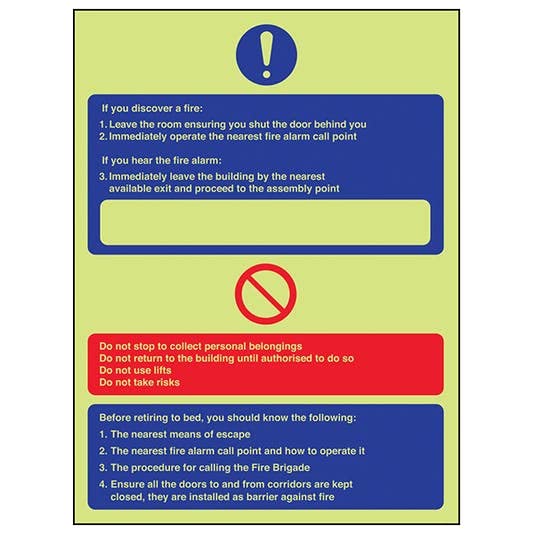Safety Sign Sticker | Fire Action - If You Discover A Fire Hear Fire ...