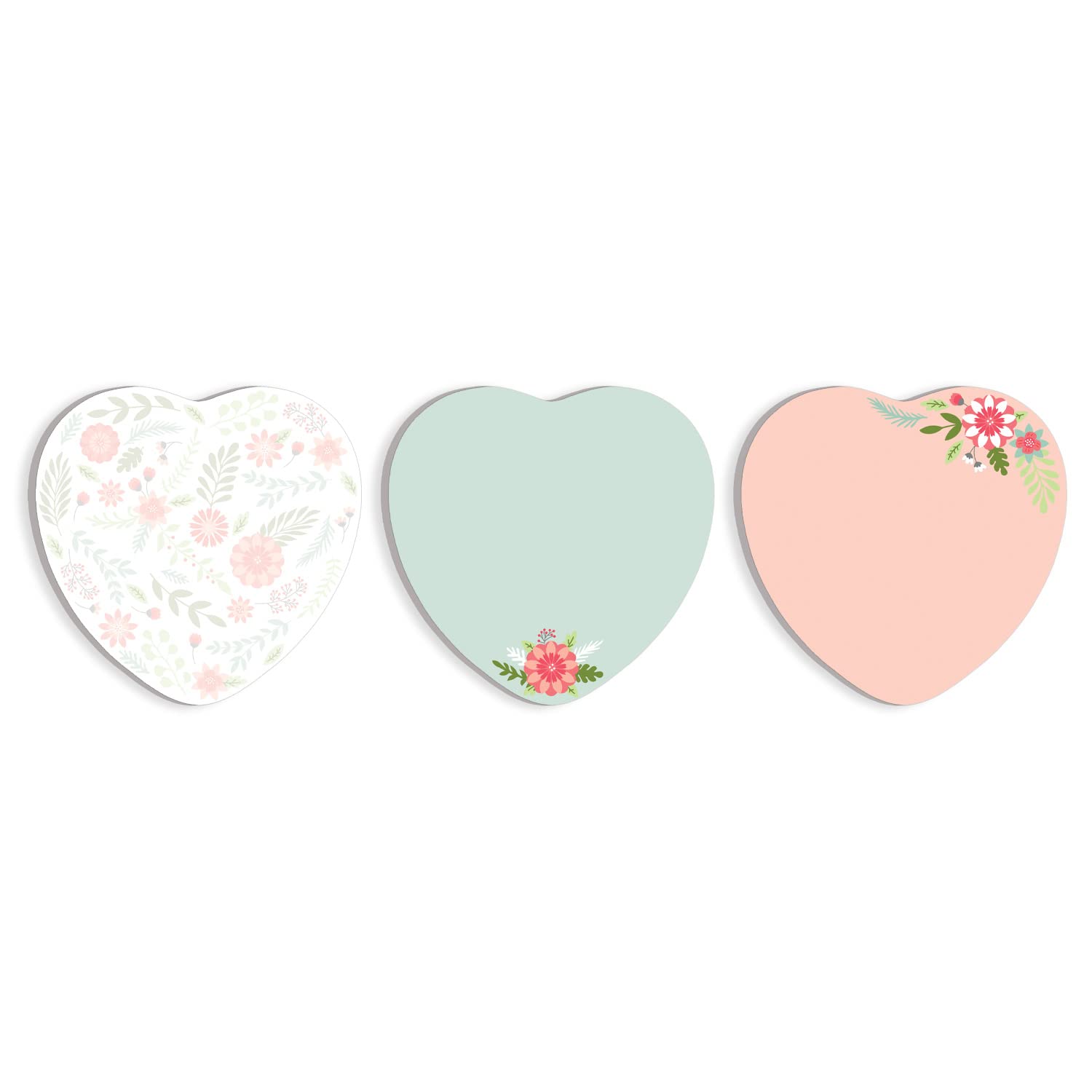 Amazon.com : Gotcha Covered Notebooks Floral Heart Shaped Sticky Note ...