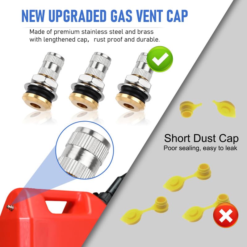 Snapklik.com : Gas Can Vent Caps 6 Pack Fuel Gas Tank Vent Caps Metal ...