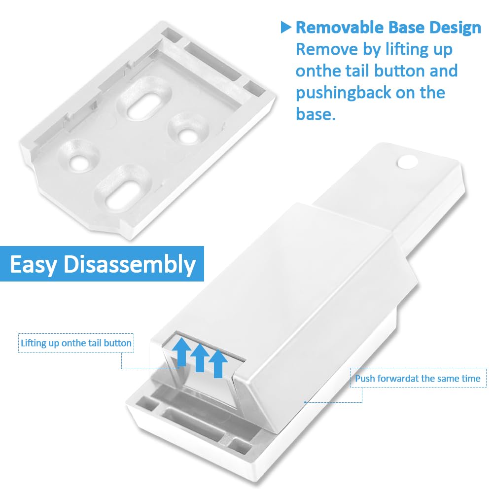 Snapklik.com : Heavy Duty Push To Open Door Latch, 2 Pack White ...