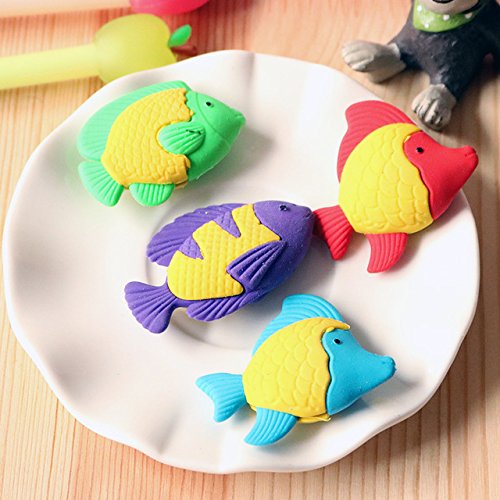 Buy LIGHTER HOUSE Cutest Colourful Fish Erasers for Kids Birthday (12 ...