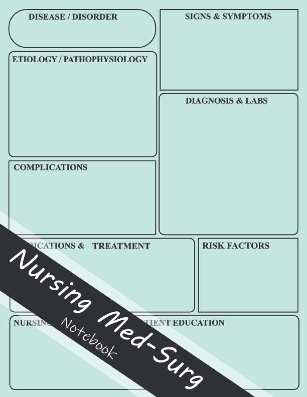 Nursing Med-Surg Notebook & Note Guide: A Blank Disease Template for ...