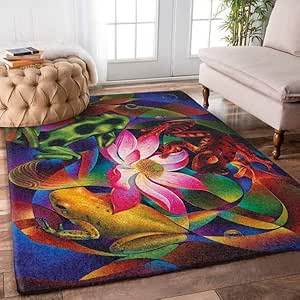 Amazon.com: White Lotus Flower Rug - Spring Lotus Flower Area Rugs ...