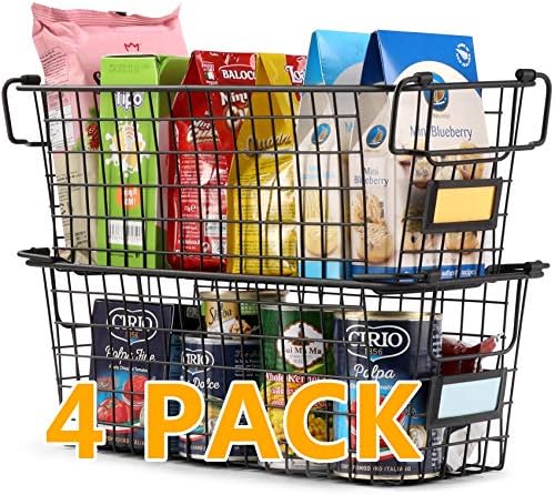 Amazon.com - Amazon Basics Stackable Metal Wire Rectangular Storage ...