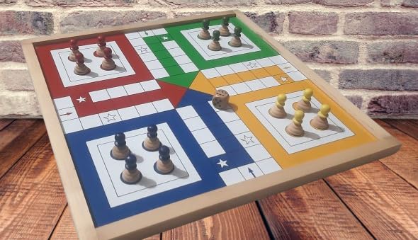 Buy Check Box Handicrafts | Wooden Ludo Board Game Big Size 18x18 ...