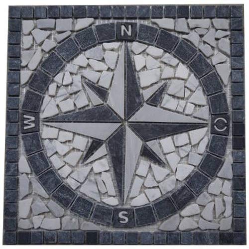 Marmor Rosone 30x30 cm Kompass Windrose Naturstein Mosaik Einleger ...
