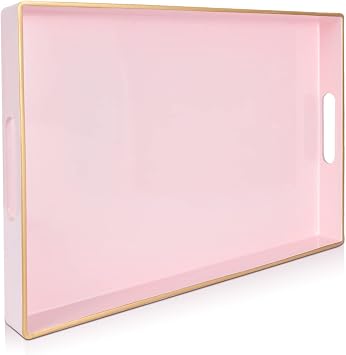 Amazon.com: Gifturbo Pink Serving Trays,Decorative Serving Tray with ...