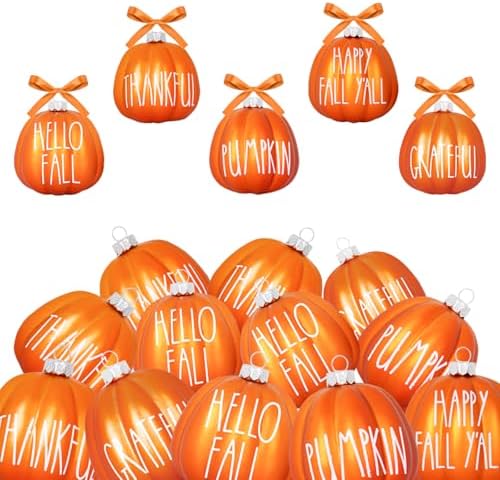 Amazon.com: Colingmill 36 Pcs Fall Pumpkin Hanging Ornament ...