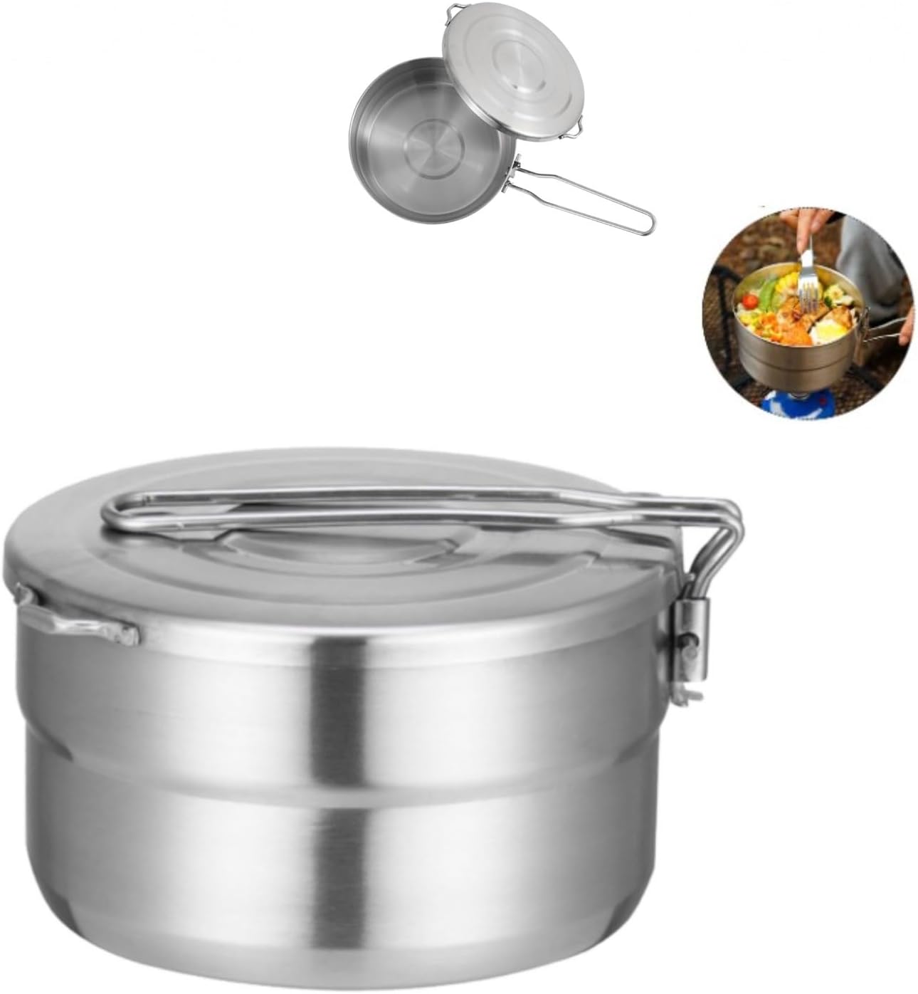Amazon.com: DenpenTEC Stainless Steel Cook Pot with Lid and Folding ...