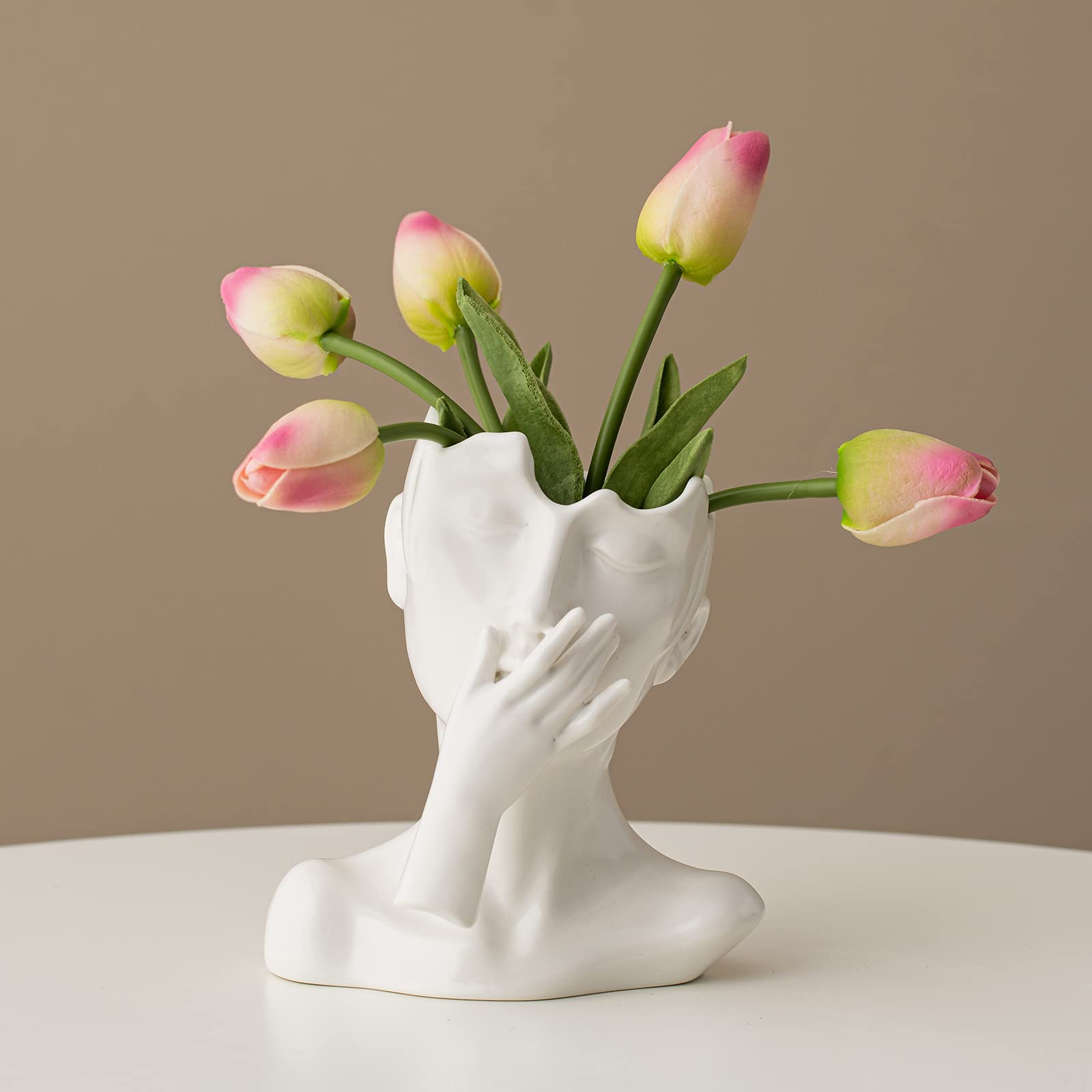 Face Vase For Flowers White Ceramic Vase For Home Decor | Desertcart Kenya