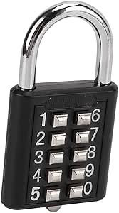 10 Digits Push Button Padlock, Zinc Alloy Steel Keyless Resettable Lock ...