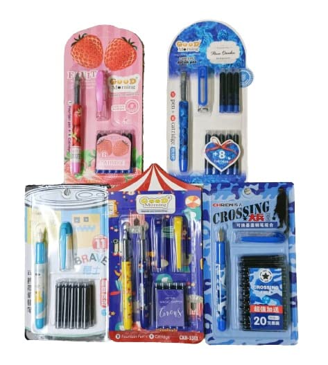 Rehan Shoppee Chren Brand Pack of 5 (6 Fountain Pens with 50 Blue ink ...