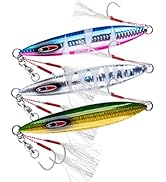 Amazon.com : Goture Slow Pitch Jigs, Glow Flat Fall Jig Fishing Lure ...