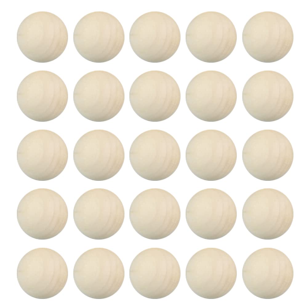 Amazon.com: 25 Pcs Natural Round Wooden Balls 1 Inch Unfinished No Hole ...