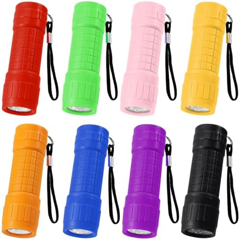 Pack of 8 Mini LED Torch Children, Small Children Torch with Lanyard ...