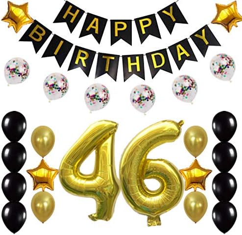 Amazon.com: 46th Birthday Decorations Party Supplies Happy 46th ...