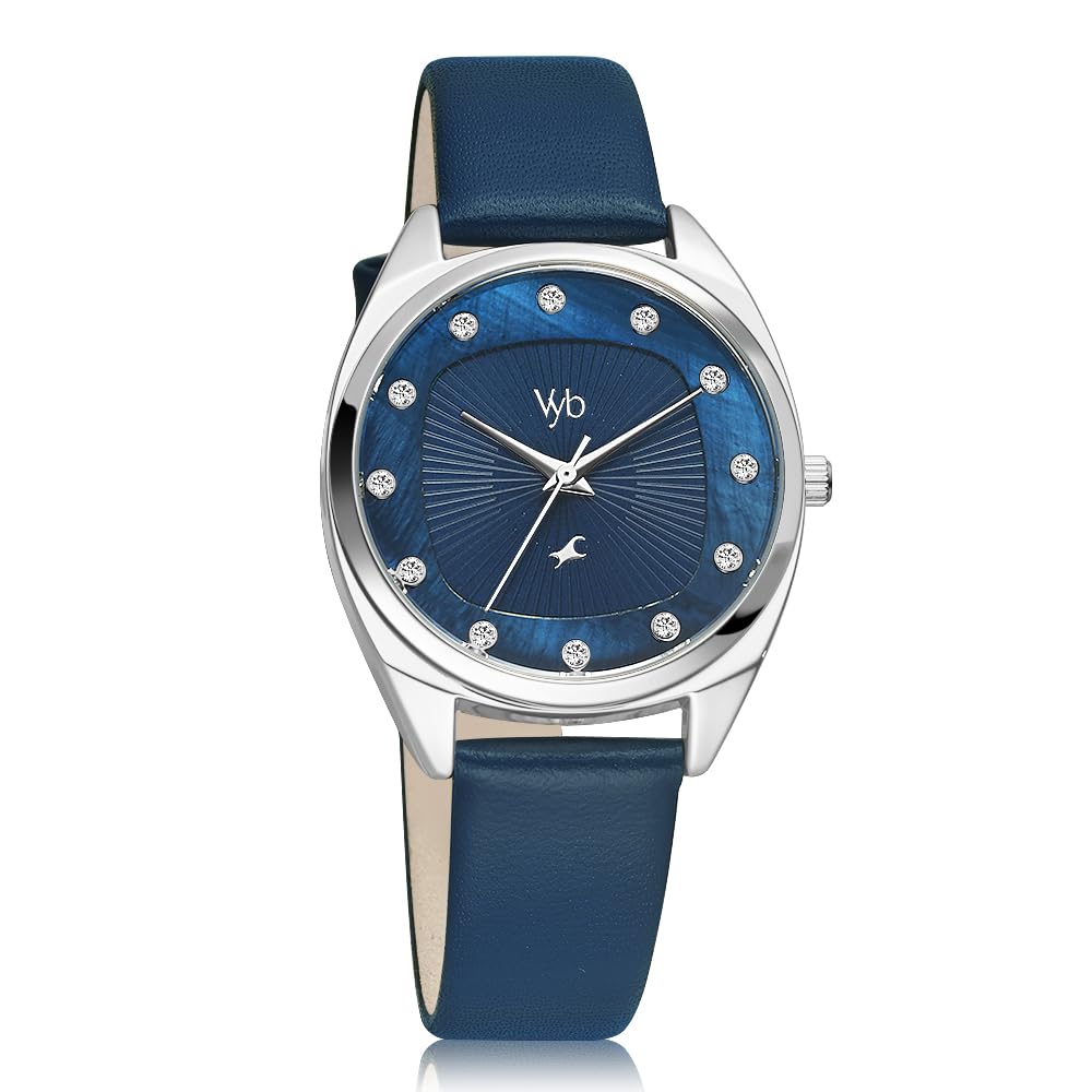 Buy Fastrack Vyb Spotlight Quartz Analog Blue Dial Leather Strap Watch ...