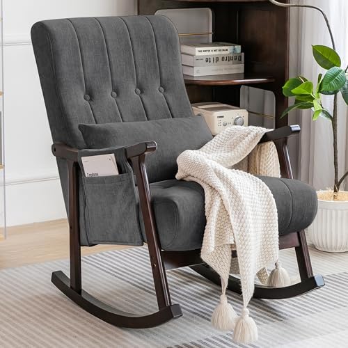 Amazon.com: AVAWING Rocking Chair Indoor, Fabric Rocker Chair with ...