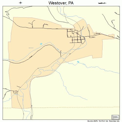 Large Street & Road Map of Westover, Pennsylvania PA - Printed poster ...