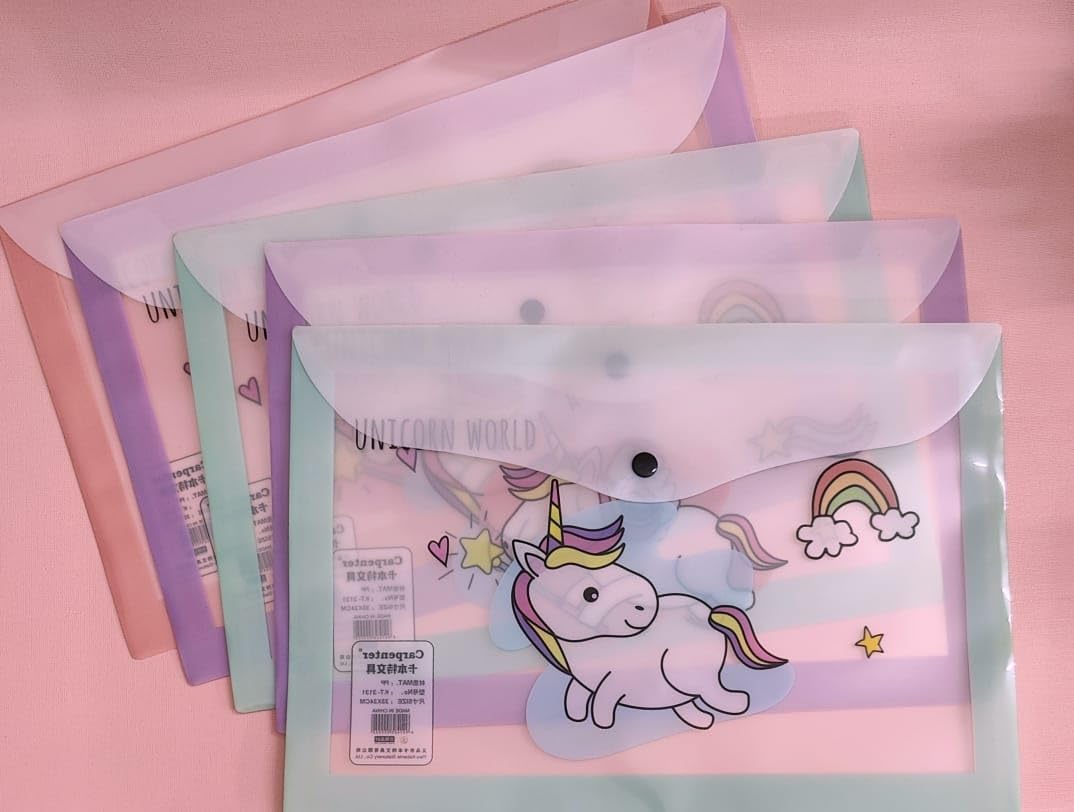 TERA 13 Document Folder for Kids (2 Pcs) Unicorn Folder Forl Girls ...